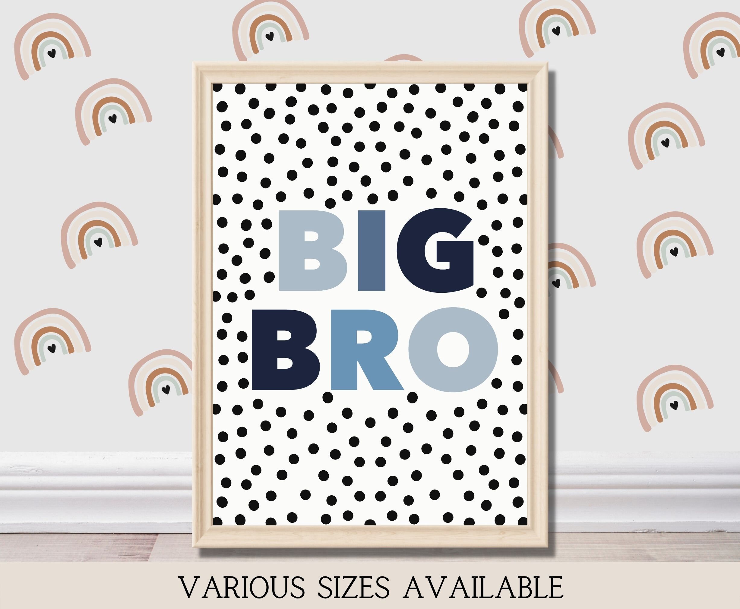 Bright Sibling Wall Print, Boys Bedroom Wall Art, Big Brother Print ...