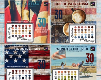 4th of July Procreate Palette, 30 HEX Color Codes, Instant Digital ...
