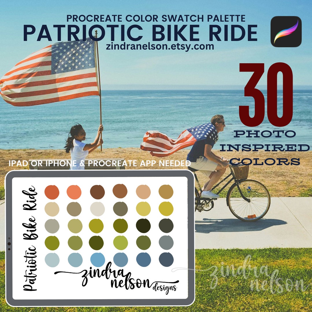 Procreate Color Palette Swatch Swatches Bike Patriotic Ride Commercial Use iPad Personal ...
