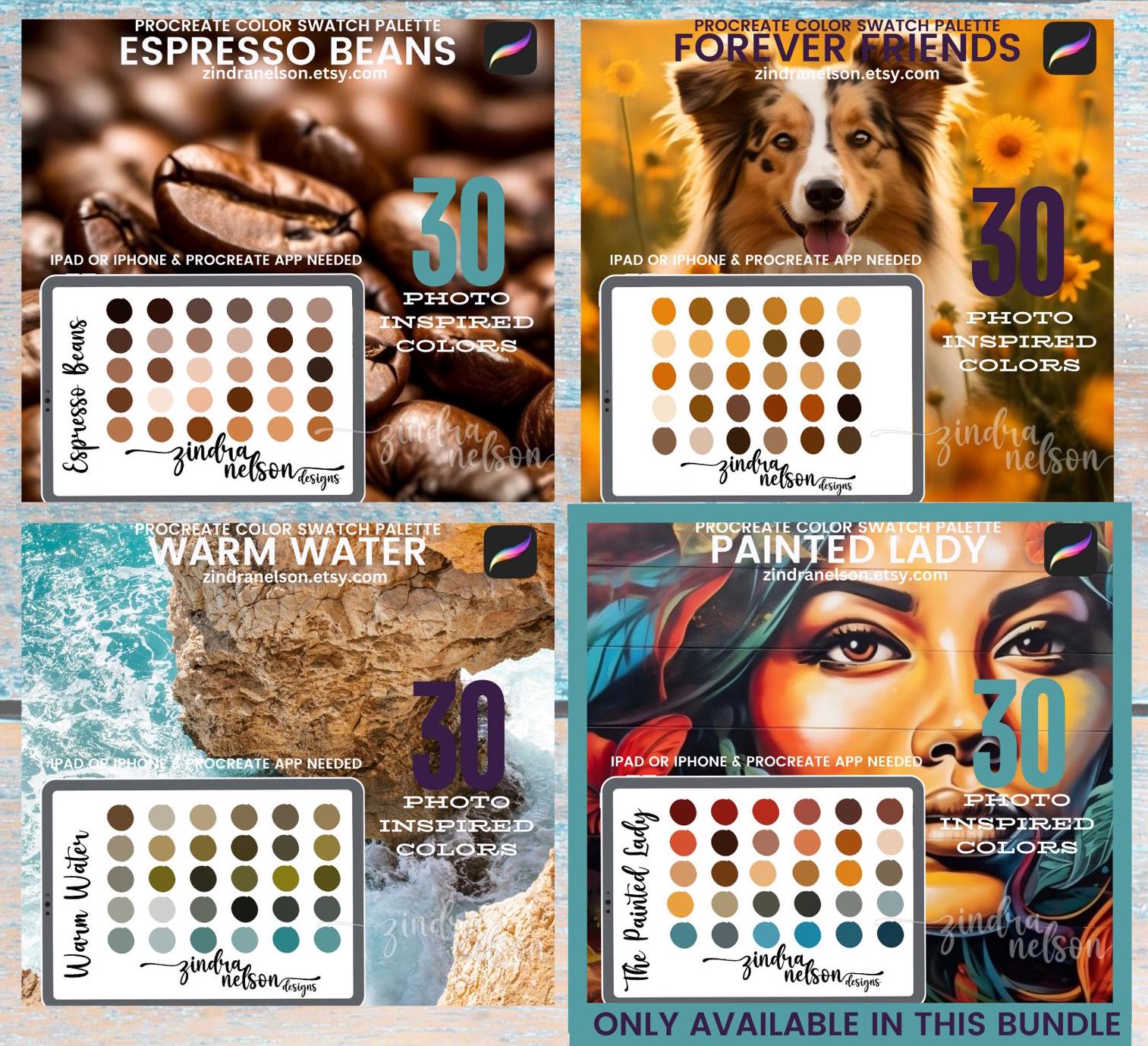 Procreate Color Palette Swatches Bundle For Commercial And Personal Use