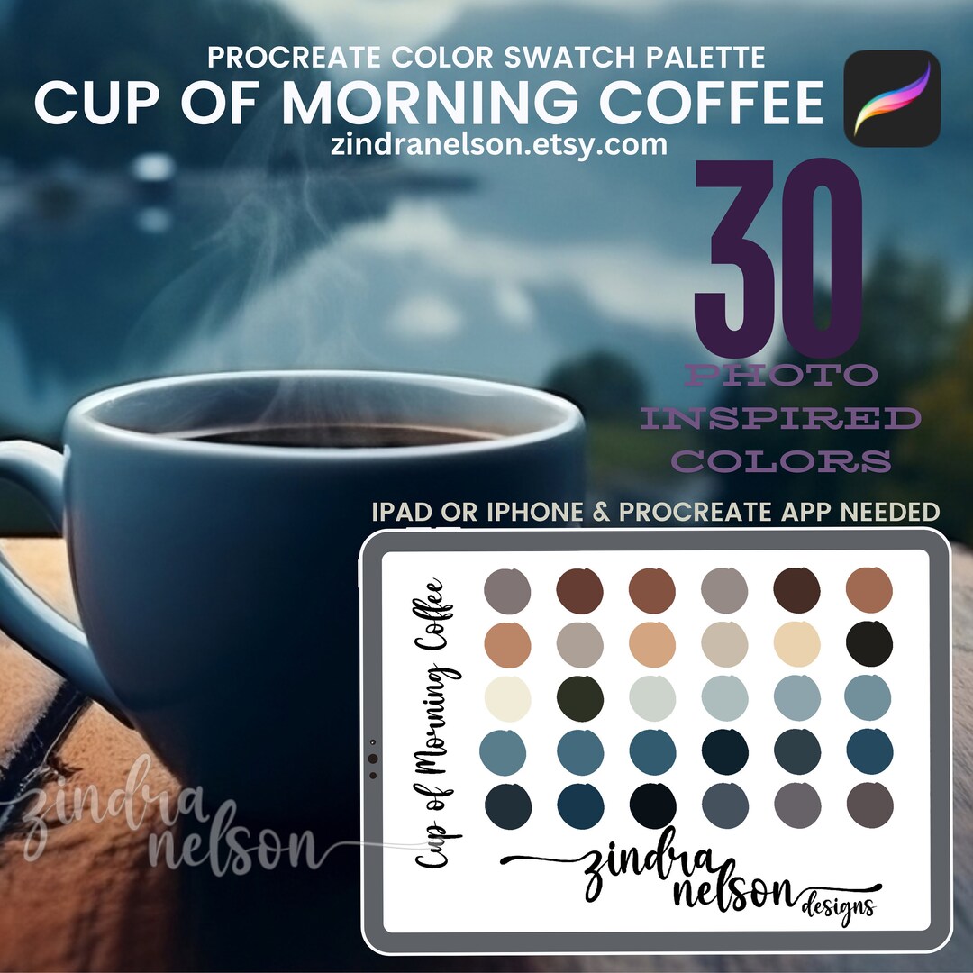 Procreate Color Palette Swatch Swatches CUP of MORNING COFFEE Blue ...