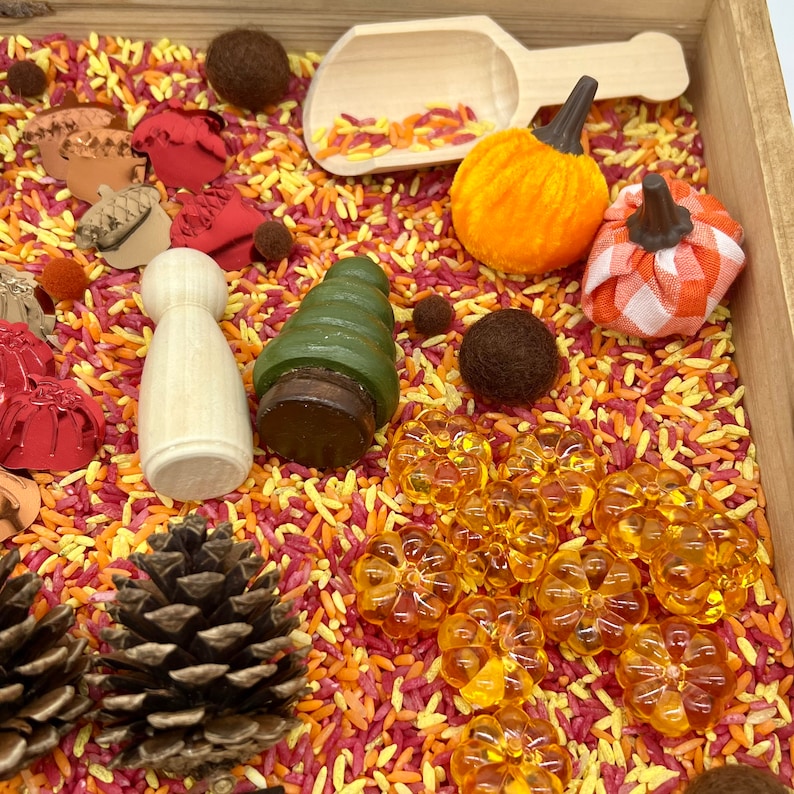 Fall Autumn Sensory Bin Kit, Montessori Activity, Wooden Toys, Waldorf ...