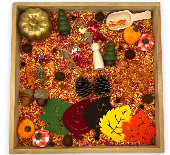 Fall Autumn Sensory Bin Kit Montessori Activity Wooden Toys - Etsy