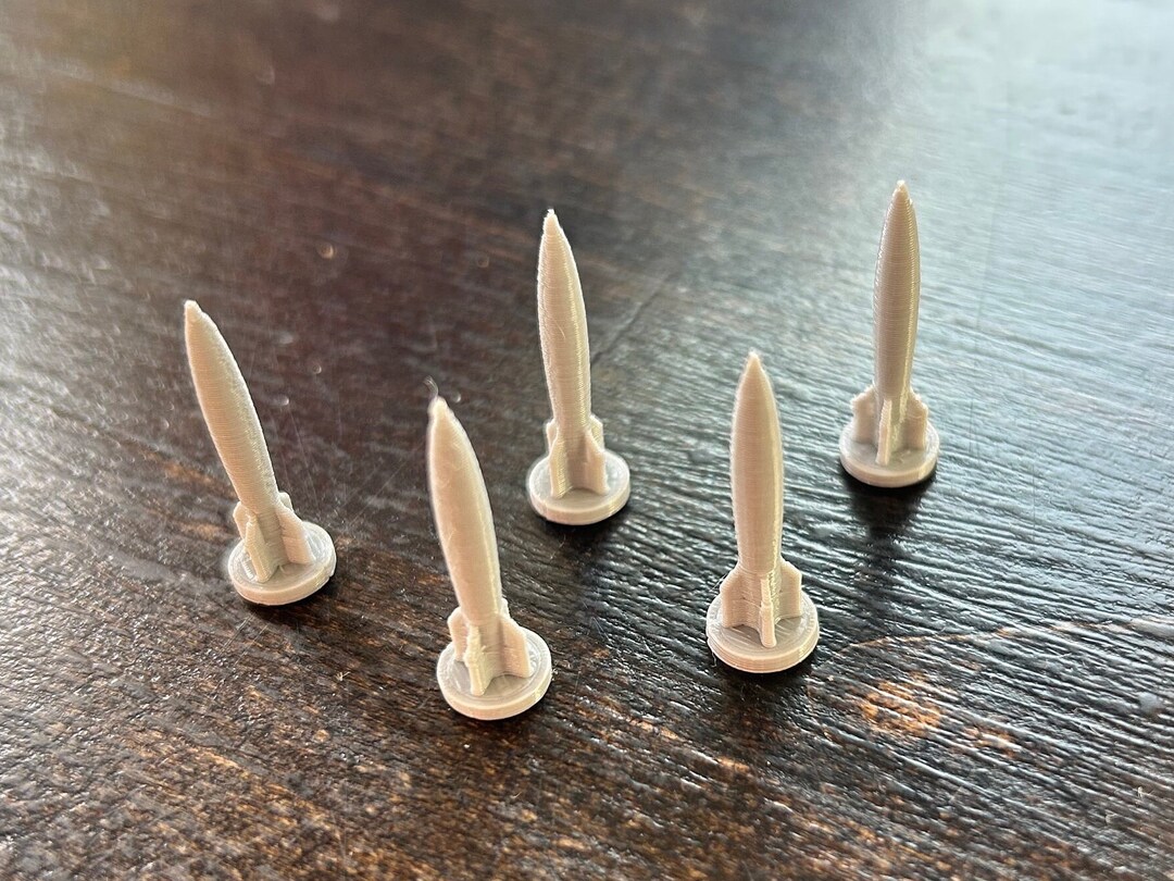 QTY 5x V2 Strategic Rocket Miniatures for Board Games Like Axis and ...