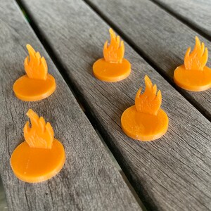 QTY 5x Damage / Flame Tokens for Tabletop Board Games Like Axis and ...