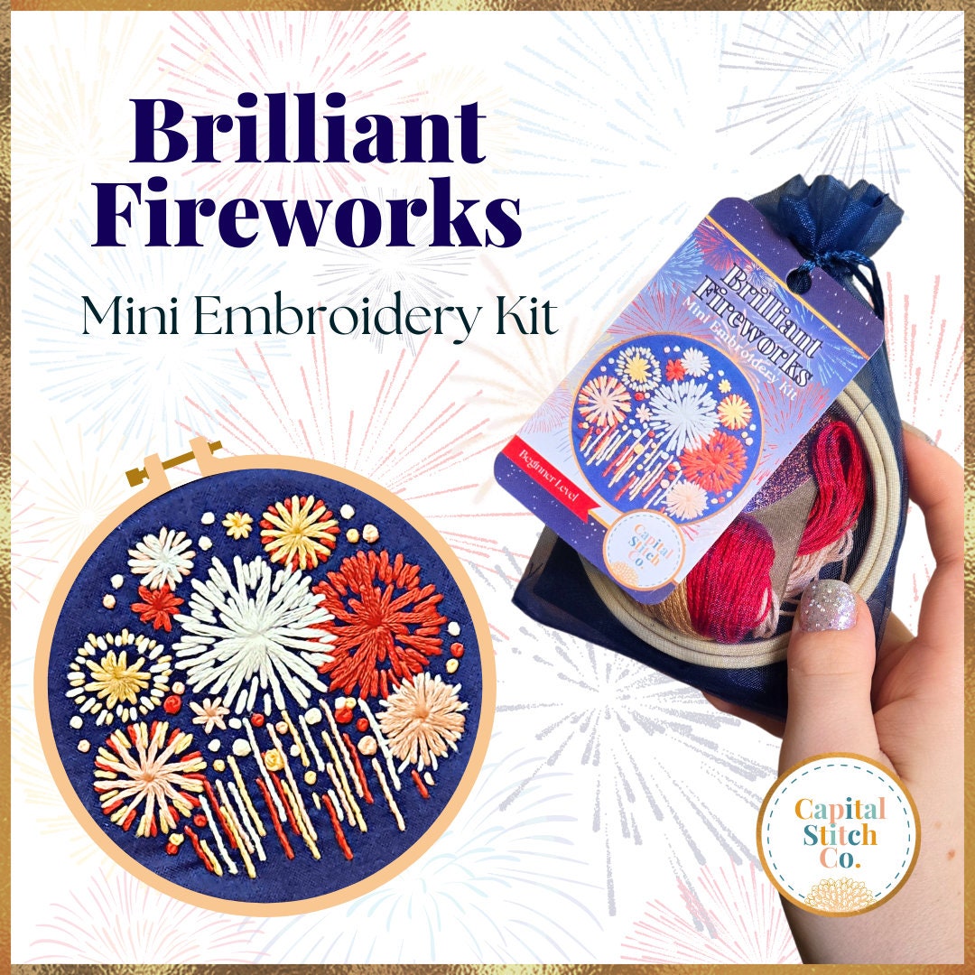 Brilliant Fireworks DIY Mini Embroidery Kit With Tutorial Guide ...