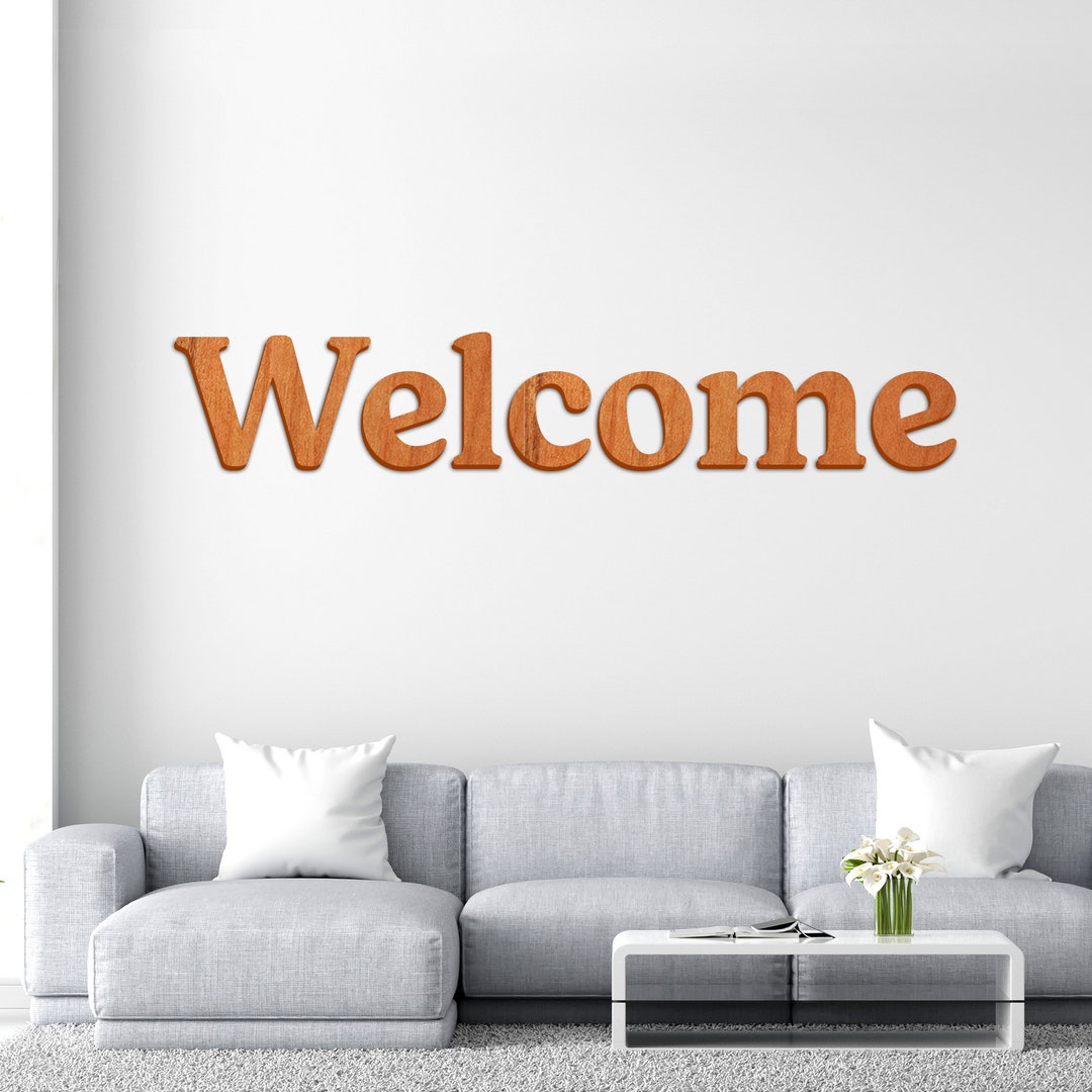 Welcome Sign for Wall Wooden Decorative Signs Welcome Letter Wood, Home ...