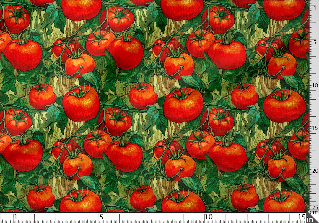 Tomatoes Cotton Fabric 100%, High Quality Fabric Eco-print, Vegetables ...
