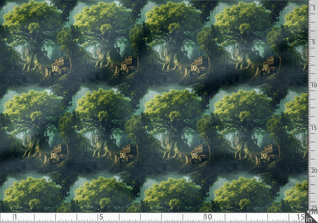 Magic Forest Cotton Fabric 100%, High Quality Fabric Eco-print, Forest ...
