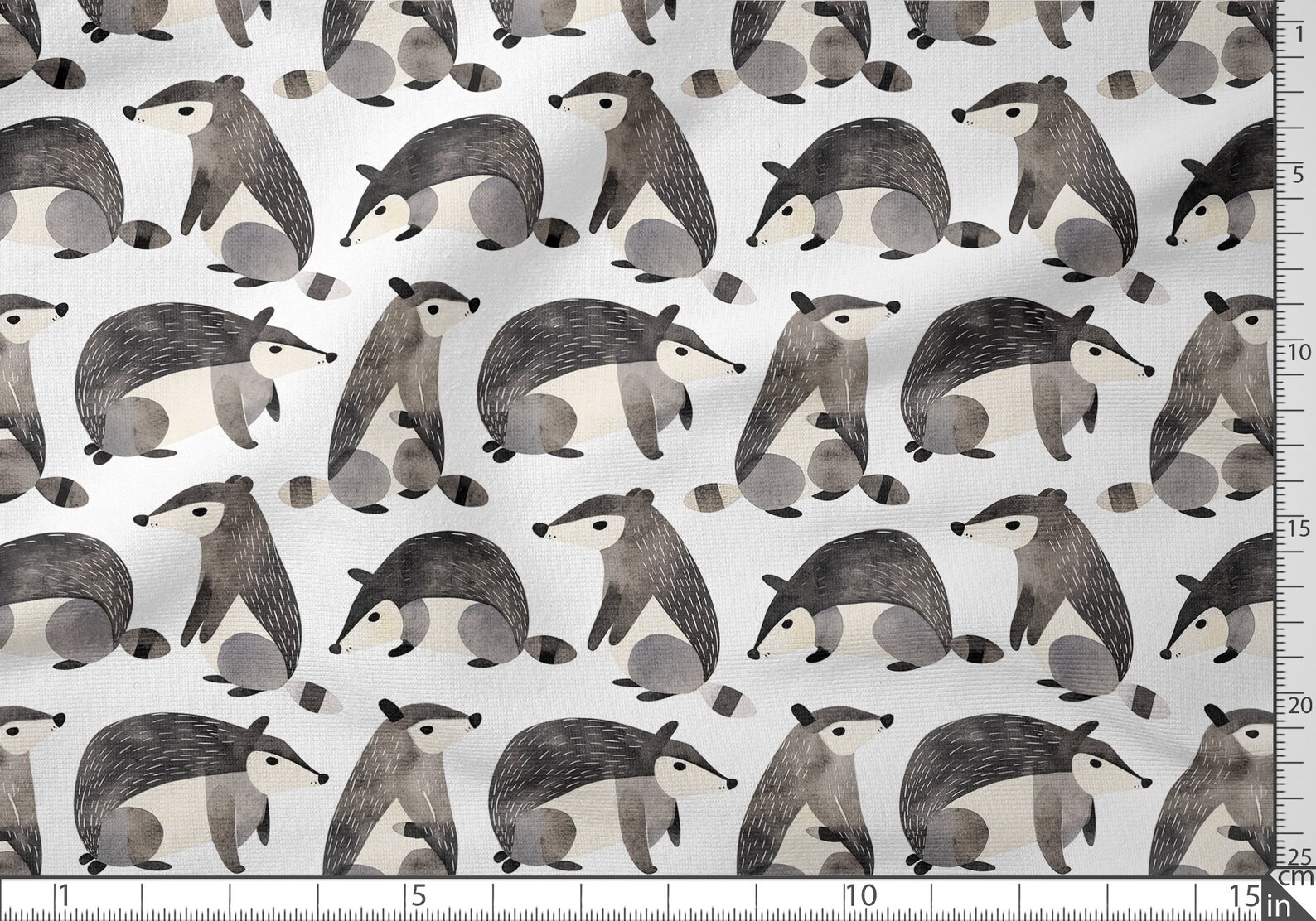 Cute Badgers Cotton Fabric 100%, High Quality Fabric Eco-print, Badgers ...