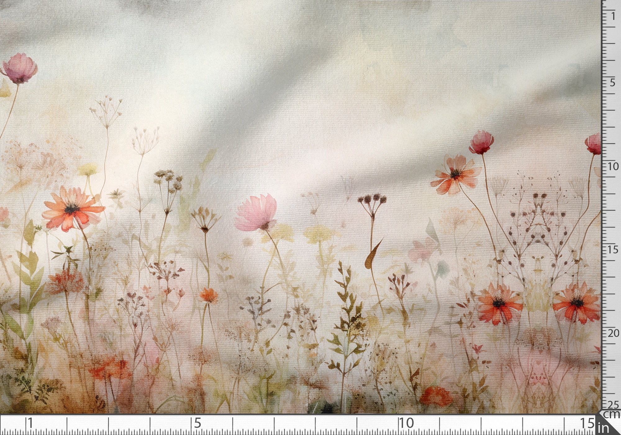 Summer Meadow Flowers Cotton Fabric 100%, High Quality Fabric Eco-print ...
