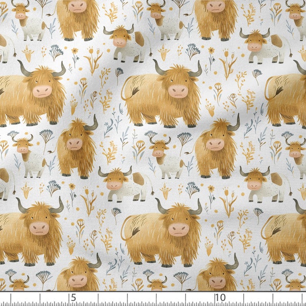 Highland Cow Fabric by the Yard - Etsy