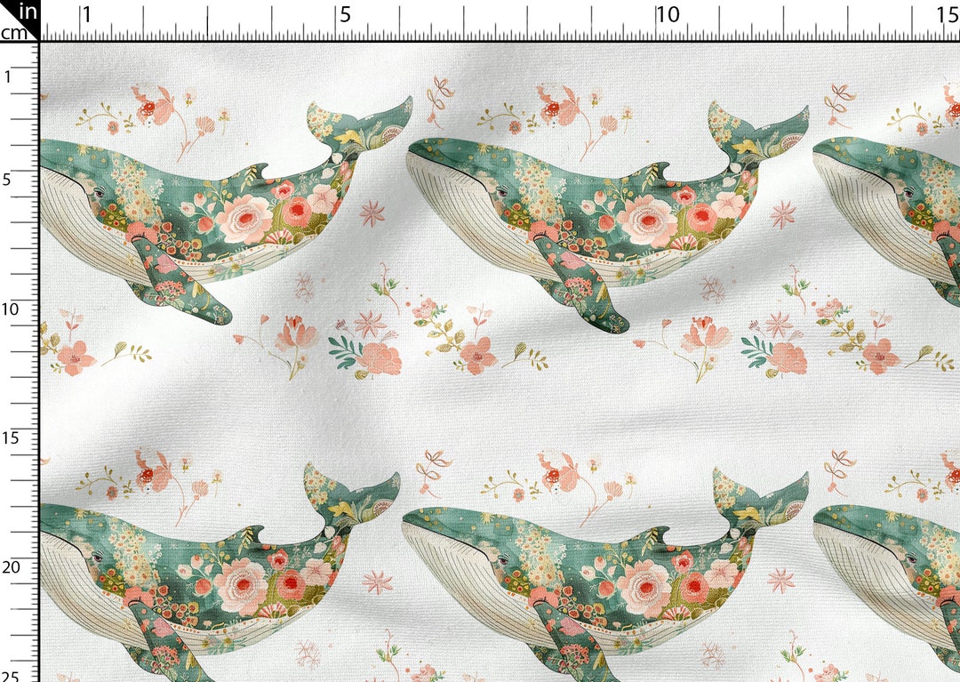 Colorful Whales Cotton Fabric 100%, High Quality Fabric Eco-print ...