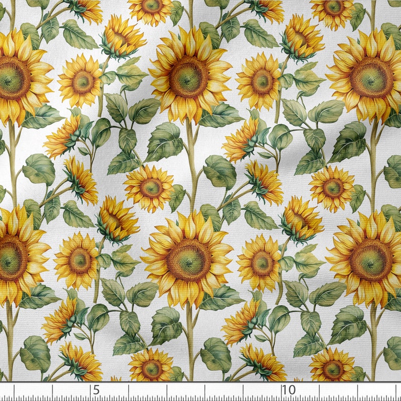 Sunflower Cotton Fabric - Etsy