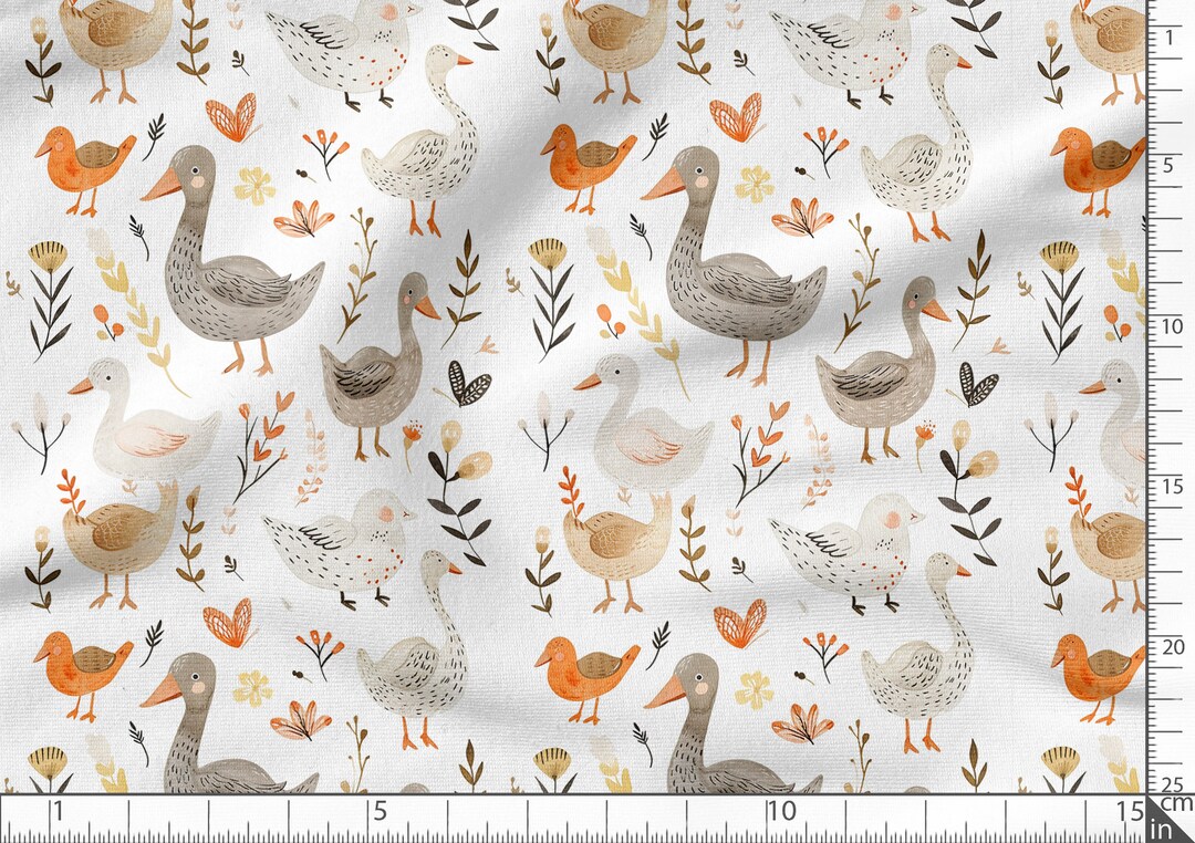 Sweet Geese Cotton Fabric 100%, High Quality Fabric Eco-print, Birds ...