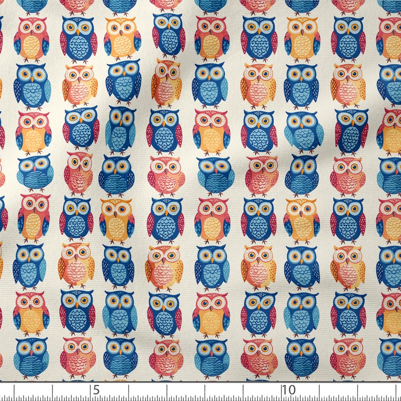 Owl Cotton Fabric - Etsy