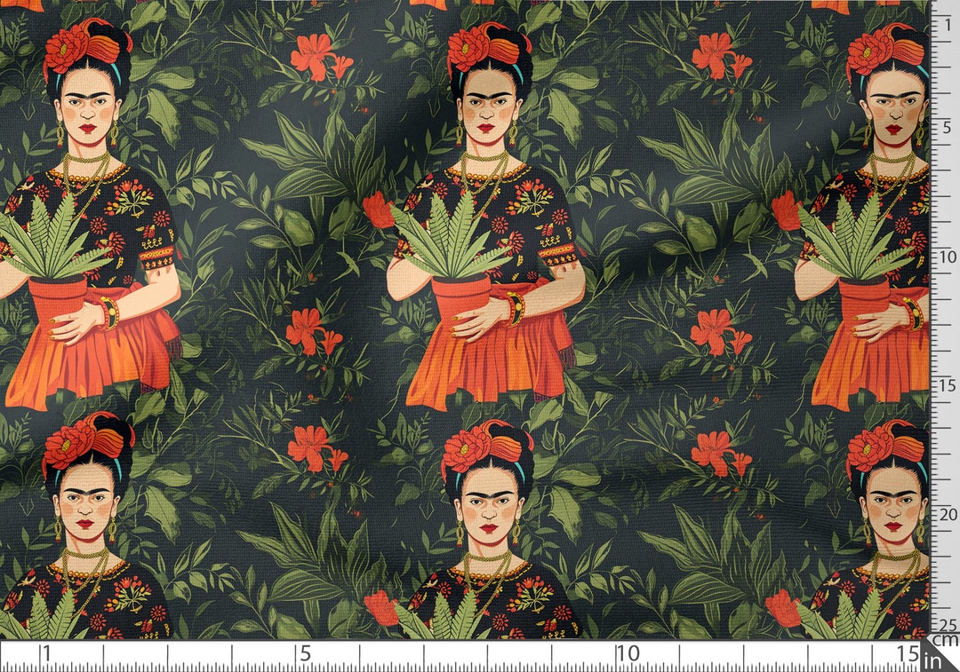 Frida Cotton Fabric 100%, High Quality Fabric Eco-print, Frida Fabric ...