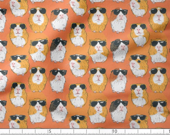 Guinea Pigs Fabric Guinea-pigs-with-triangles on White by Lilcubby ...