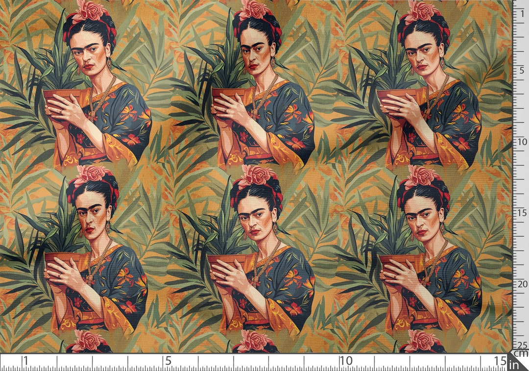 Frida Cotton Fabric 100%, High Quality Fabric Eco-print, Frida Fabric ...
