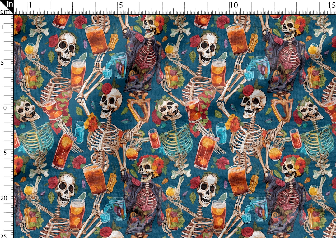 Dancing Skeleton Cotton Fabric 100%, High Quality Fabric Eco-print,sand ...