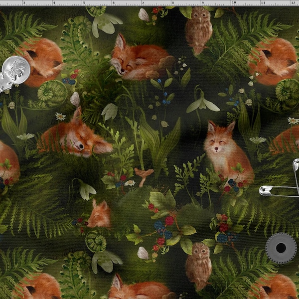 Fox Print Fabric - Etsy