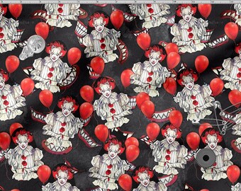 Blue Jester Fabric the Fool by Vo Aka Virginiao Blue Whimsical Jester ...