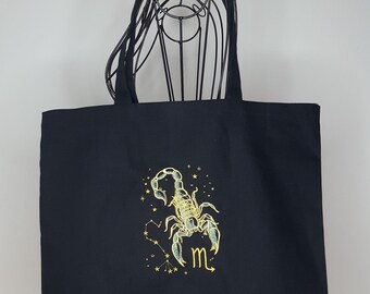 Cancer Zodiac Sign Canvas Tote Bag Astrology Series | Etsy