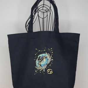 Cancer *zodiac Sign Canvas Tote Bag - Astrology Series - Etsy