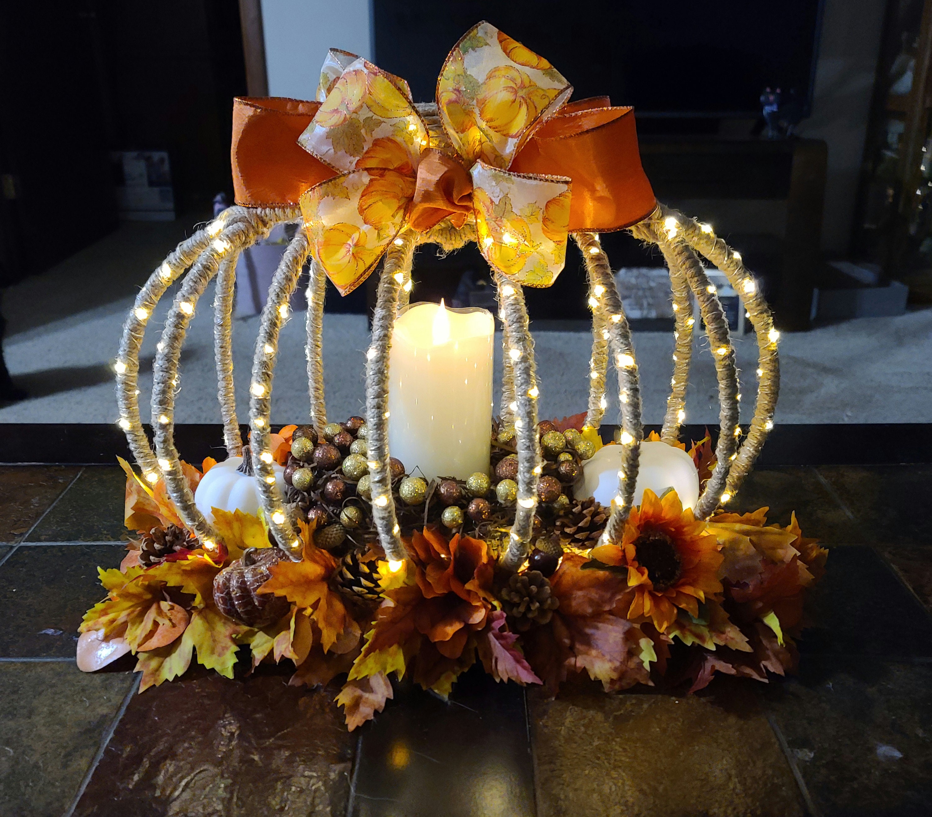 3D Lighted Pumpkin Fall Decor - Etsy