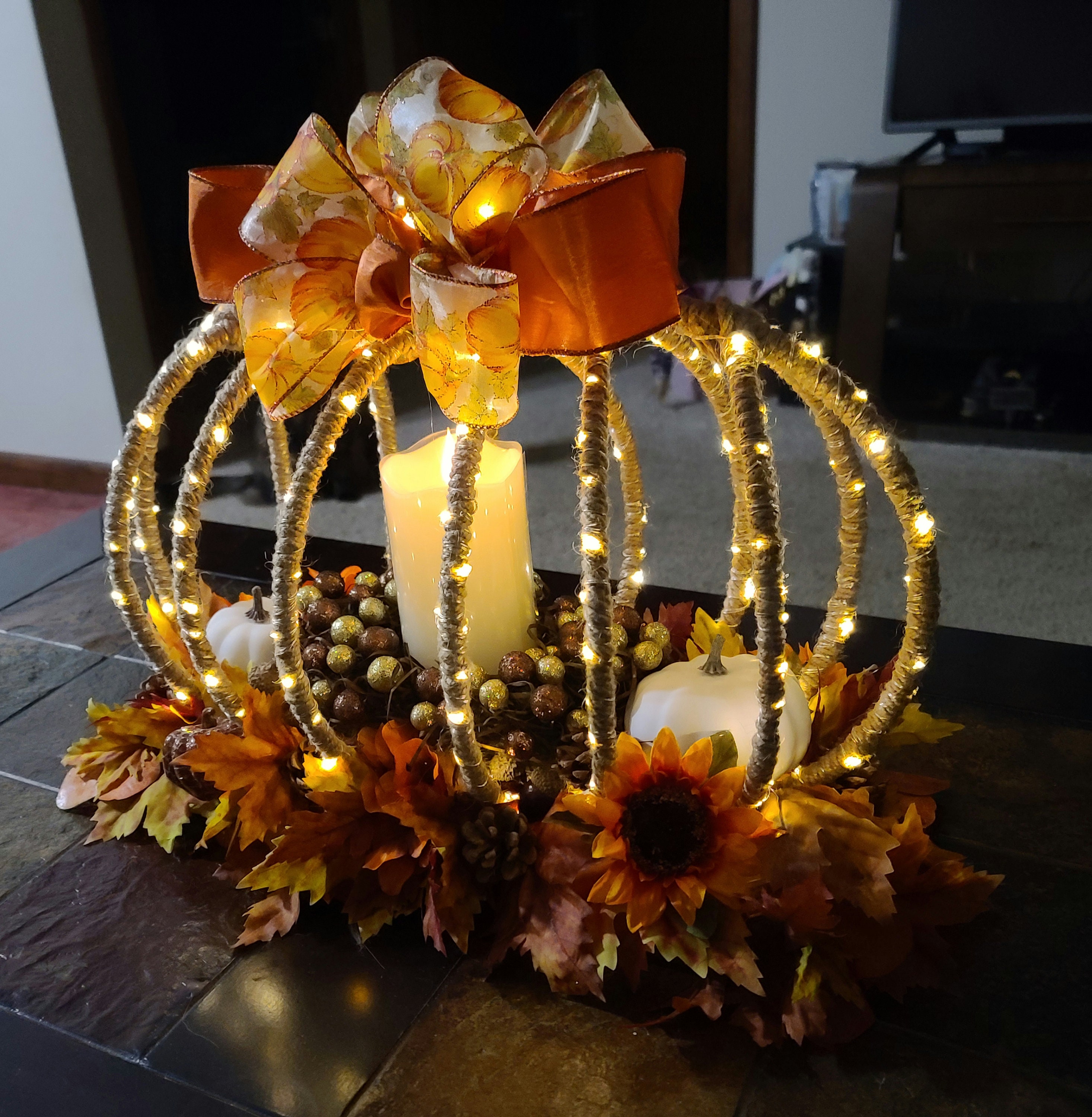 3D Lighted Pumpkin Fall Decor - Etsy