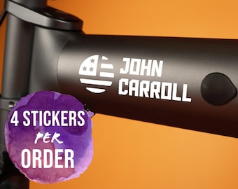 Bike Name Decal Custom Sticker With American Flag Bicycle Frame Decal ...