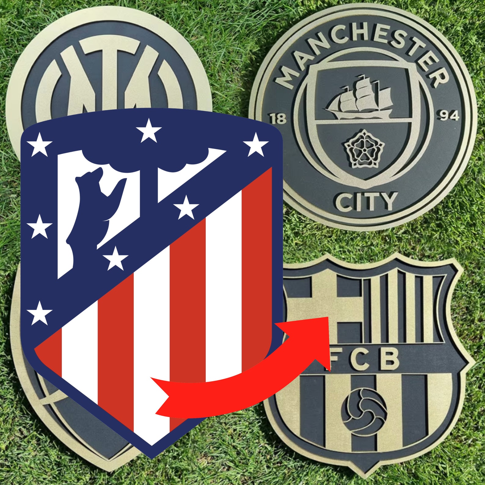 Atletico Madrid Football Club Crest Logo as a Wall Decoration - Etsy