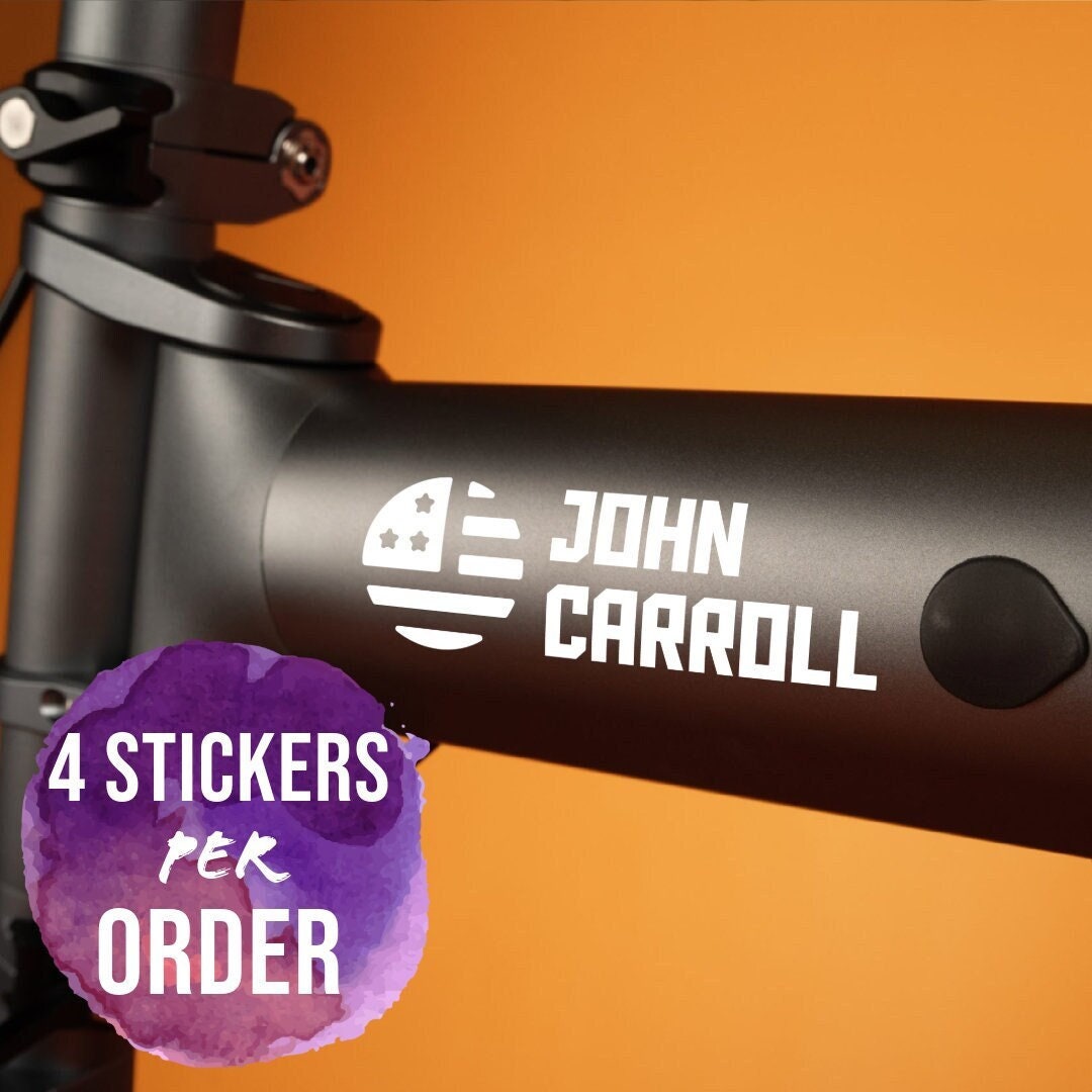 Personalized Bike Name Decal With USA Flag, Custom Bicycle Sticker (4x ...