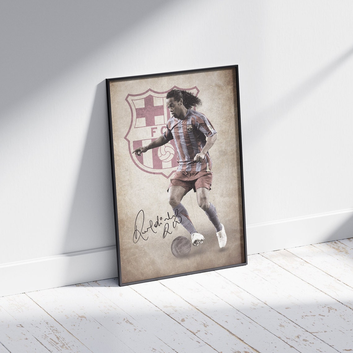 Ronaldinho - Retro Memorablia With Signature | Poster or Framed - Etsy