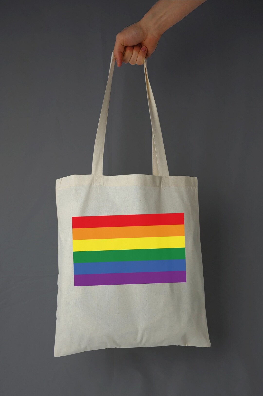 Jutebeutel LGBTQ Rainbow Flag Pride Lange Henkel Baumwolltasche ...