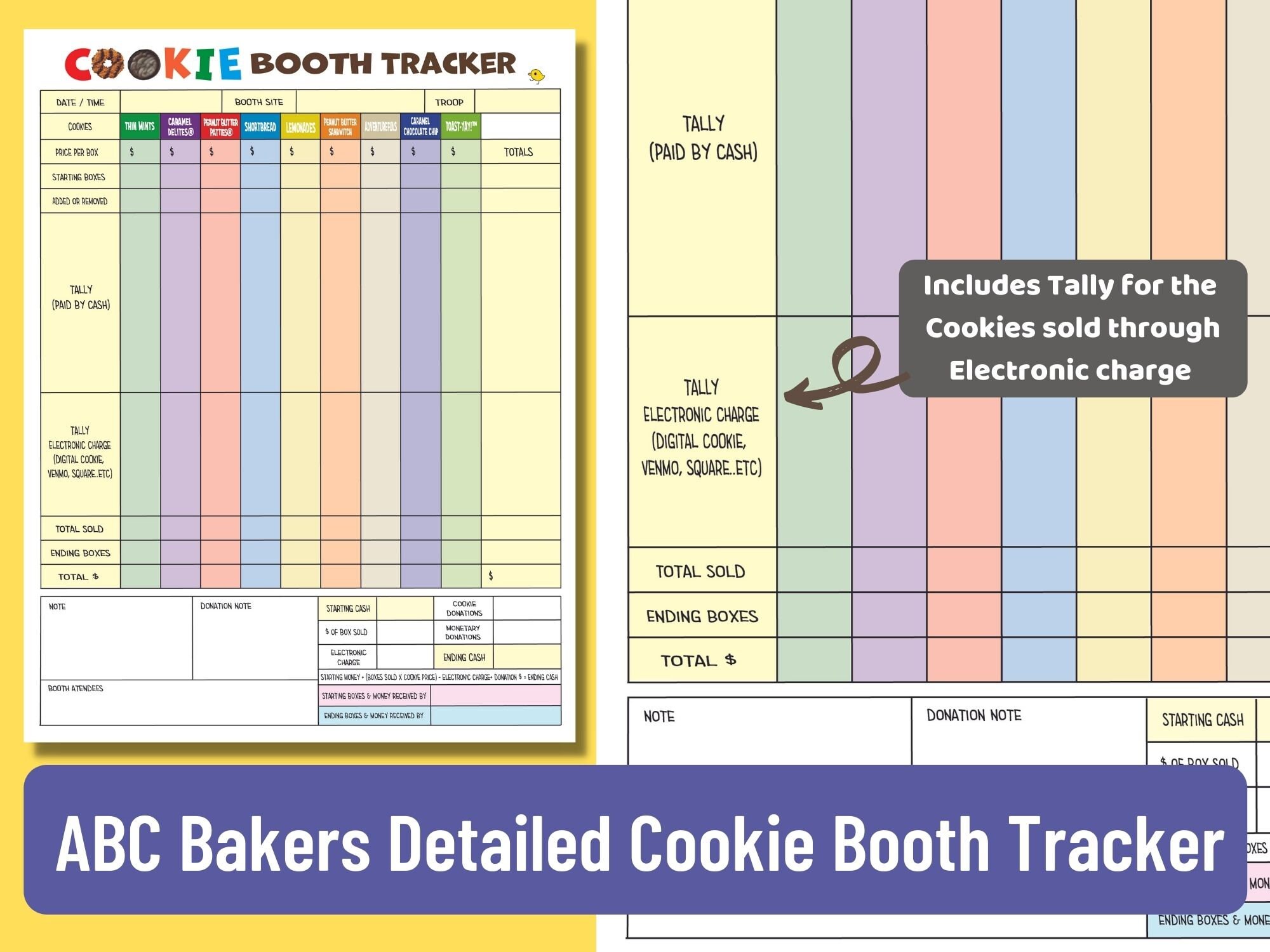 ABC Bakers, Booth Sales Tracker, Booth Tracker, Cookie Tracker, 2024 ...