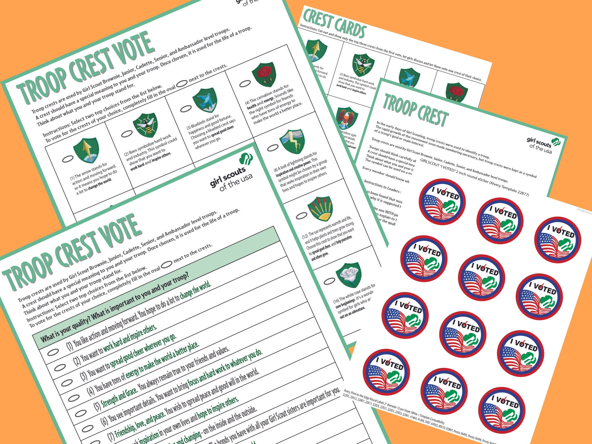 Girl Scout Troop Crest Selection, Troop Crest Vote, Brownie, Instant ...