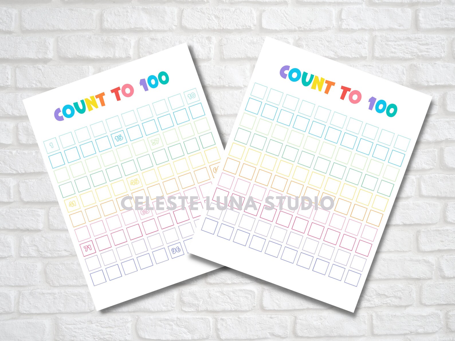 100 Chart Poster and Blank Pages for Practicing Numbers - Hundred Chart ...