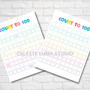 100 Chart Poster and Blank Pages for Practicing Numbers - Hundred Chart ...