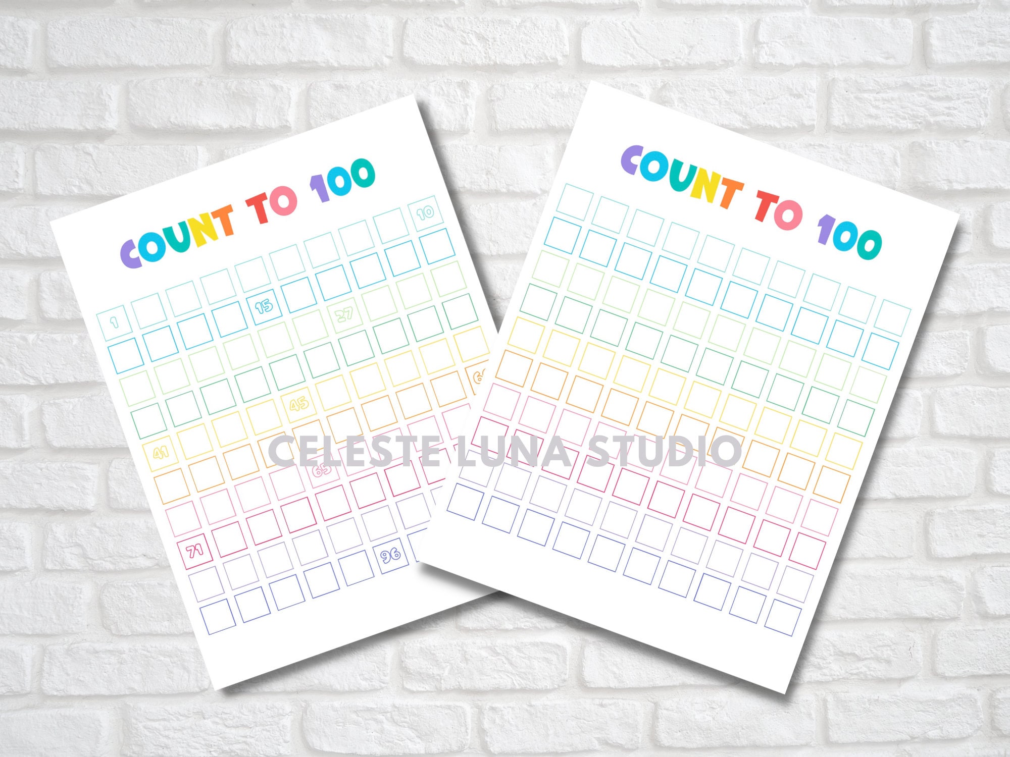 100 Chart Poster and Blank Pages for Practicing Numbers - Hundred Chart ...