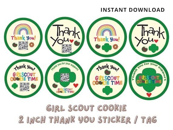 Girl Scout Cookie Tags Printables Girl Scout Cookies Thank You | TPT