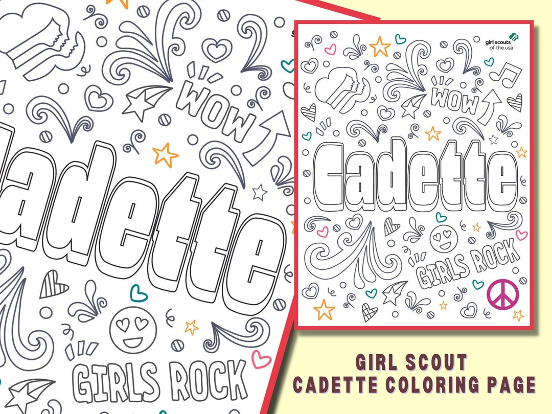 Girl Scout, Coloring Page, Cadette, Instant Download - Etsy