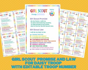 Girl Scout Promise and Law Printable Bookmarks Girlscout - Etsy