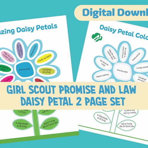Girl Scout Promise and Law Bookmark Printable 2 Sizes | Etsy