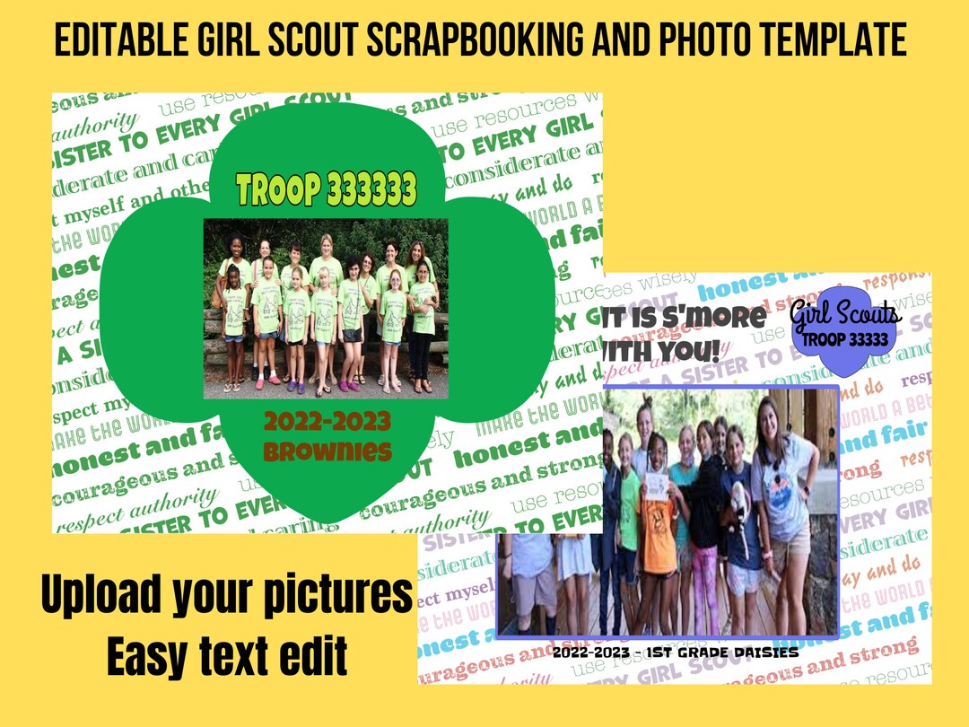Girl Scout Scrapbooking, Picture Book Template, Photo Frame, Memory ...