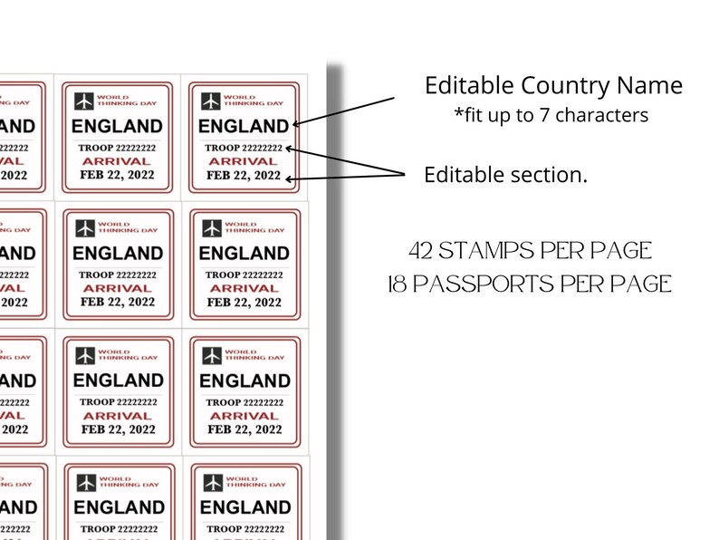World Thinking Day (feb 22nd) SWAP, Girl Scout - Passport and Stamp ...