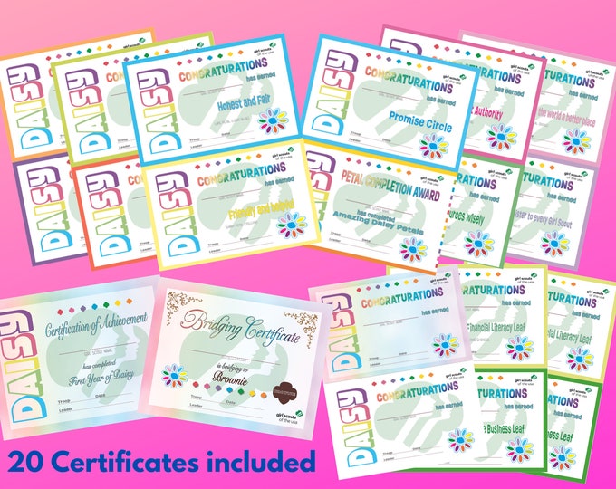Daisy Girl Scouts Petal Award Certificate Printable Instant Download - Etsy