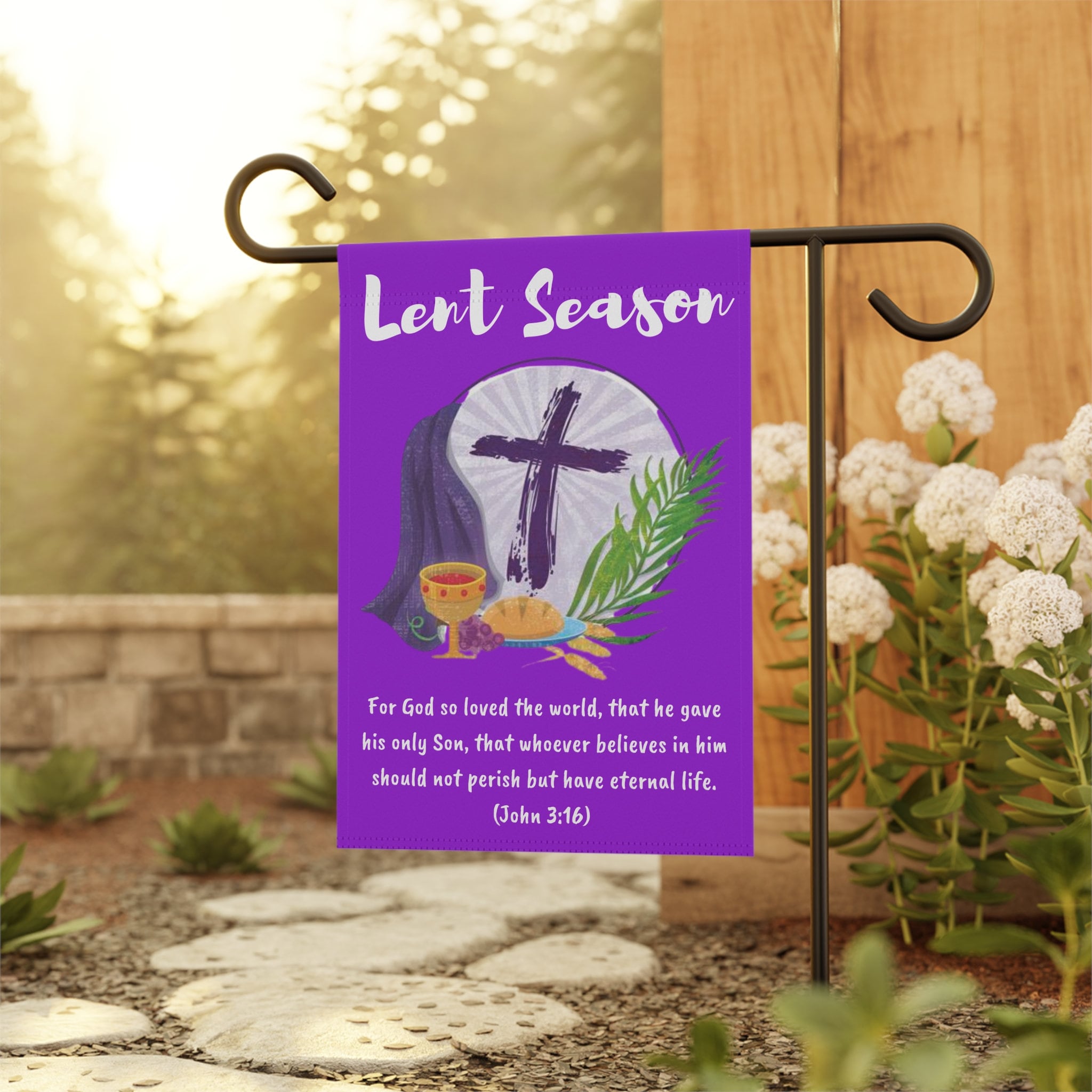 Garden Flag Lent Time, the Time of Lent Decorative Yard Banner, Garden ...