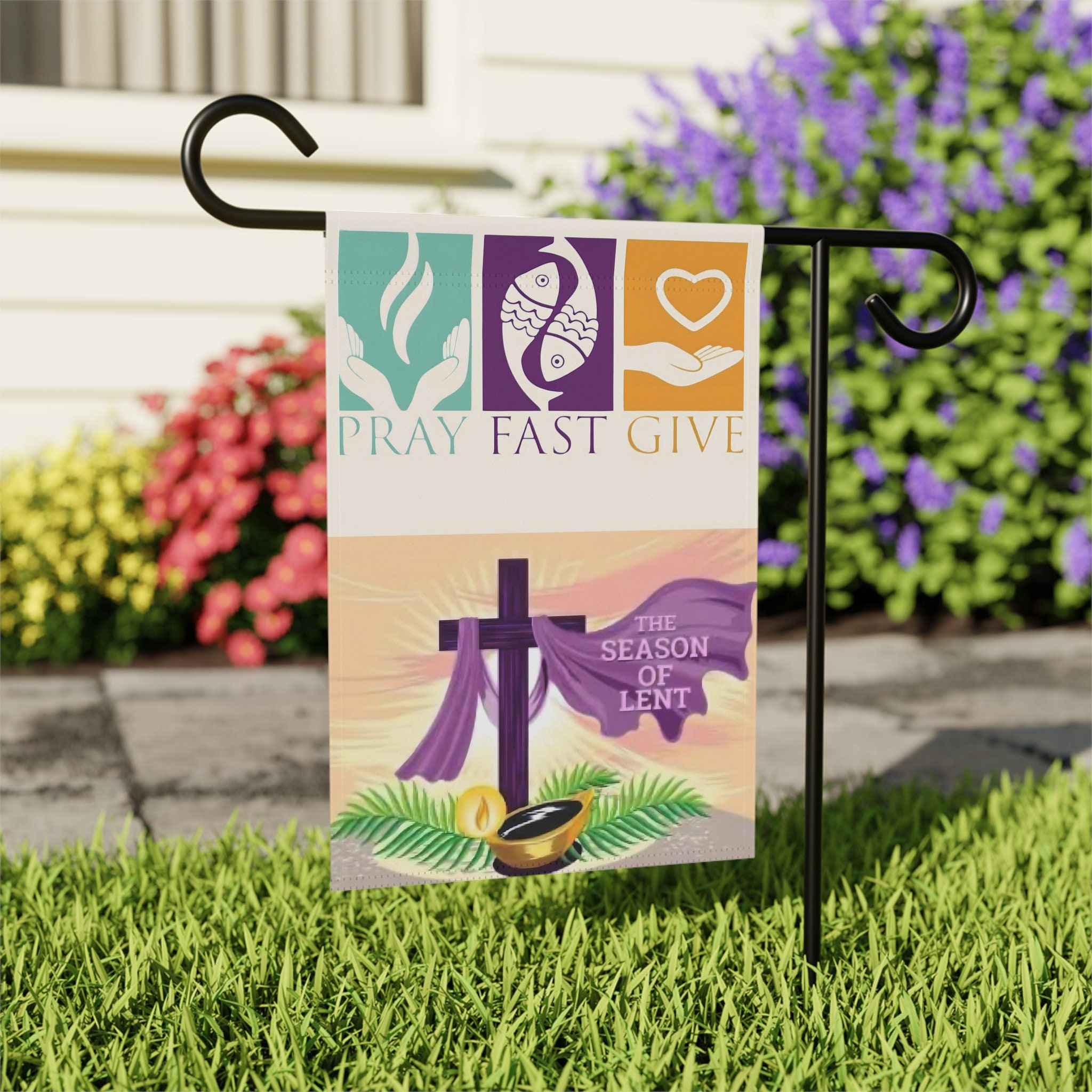 Garden Flag Lent Time, the Time of Lent Decorative Yard Banner, Garden ...