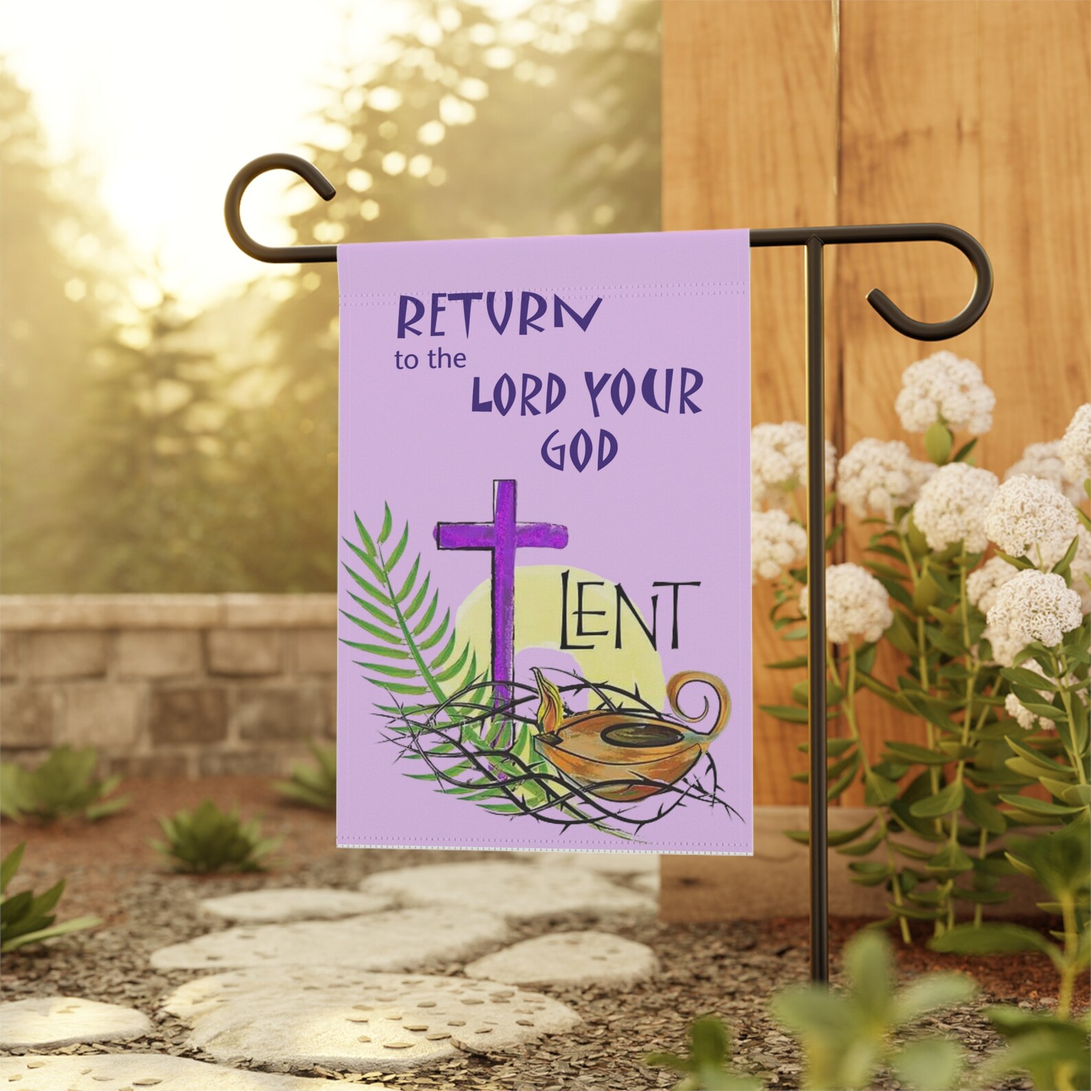 Garden Flag Lent Time, the Time of Lent Decorative Yard Banner, Garden ...